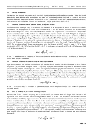 Antifungal activity of banana rachis leachate on some fungi responsible ...