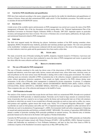 Characterization of Persistent Organic Pollutants (POPs) and its adverse effects on environment ...