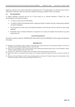 Socioeconomic factors associated with the use of clean energy for cooking in informal ...
