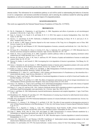 Effect of Temperature and Moisture on Degradation of Herbicide Atrazine ...