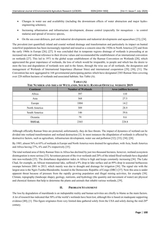 Diminishing Size of Wetlands: A Review of their Rehabilitation in ...