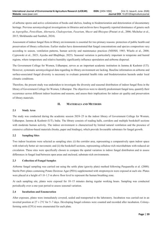 Aeromycological Study of Indoor Fungal Diversity and Seasonal Patterns ...