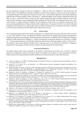 Atmospheric Deposition of Nitrogen compounds in Assam (India) | PDF