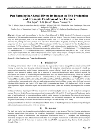 Pen Farming in A Small River: Its Impact on Fish Production and ...