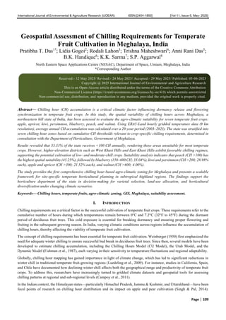Geospatial Assessment of Chilling Requirements for Temperate Fruit ...