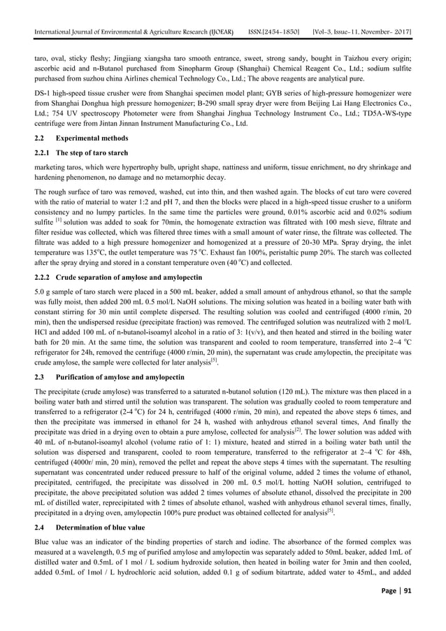 Study on Physicochemical Properties and Microstructure of Taro Starch in Taizhou | PDF