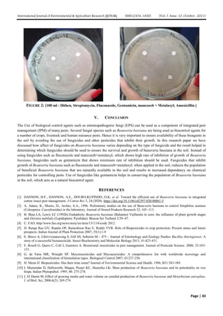 Effect of different Fungicides on Growth of Beauveria Bassiana | PDF