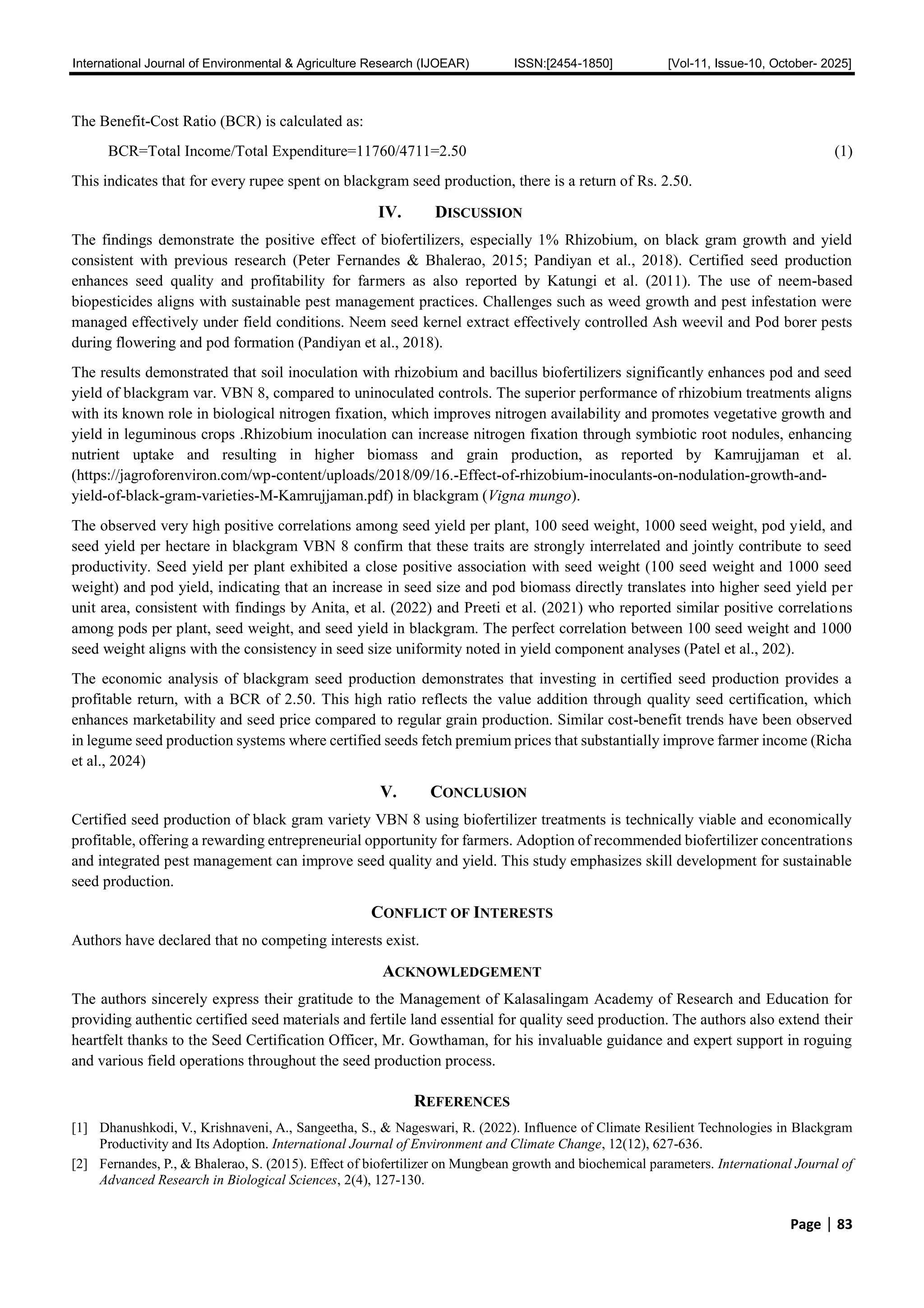 Entrepreneurship Skill Development in Quality Seed Production of Black ...
