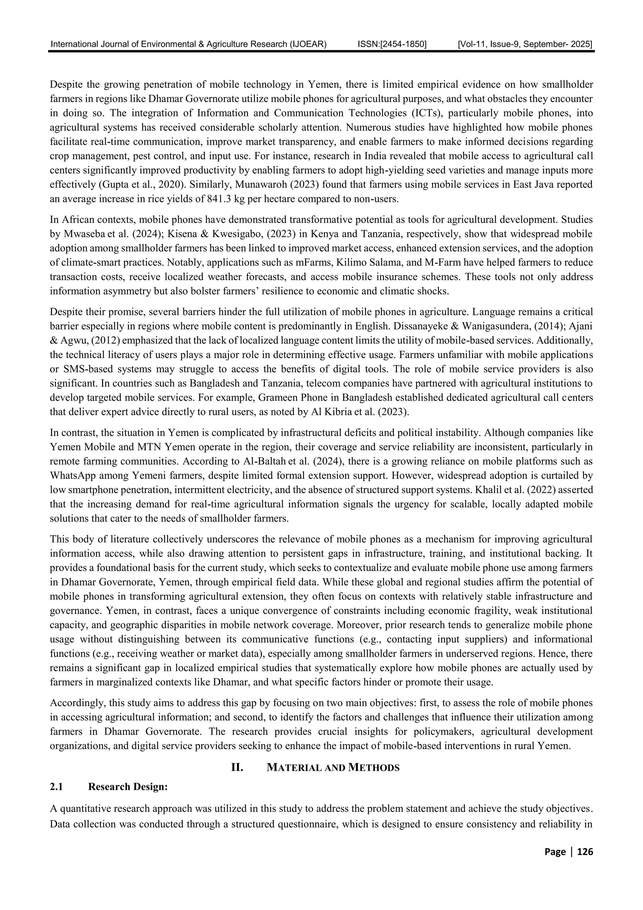 The Role of Mobile Phones in Production and Agricultural Information Access for Farmers in ...