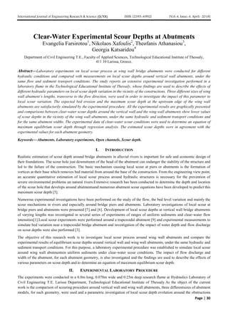 Clear-Water Experimental Scour Depths at Abutments | PDF