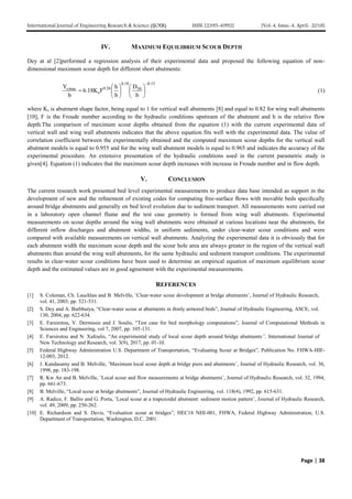 Clear-Water Experimental Scour Depths at Abutments | PDF