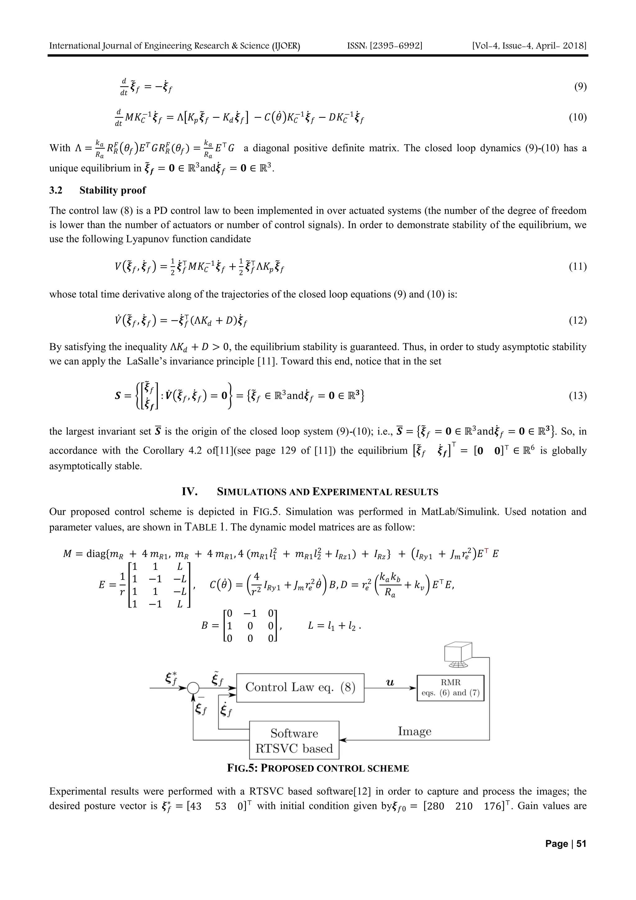 Image Based Visual Servoing for Omnidirectional Wheeled Mobile Robots in Voltage Mode | PDF