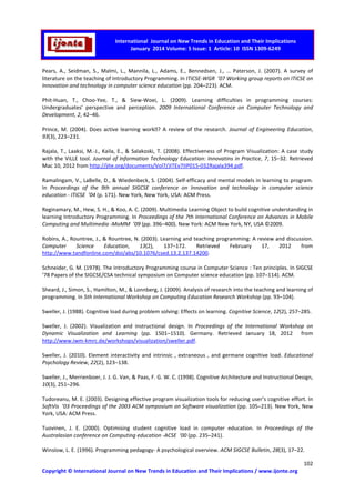 INTEGRATION OF VISUALIZATION TECHNIQUES AND ACTIVE LEARNING STRATEGY IN LEARNING COMPUTER ...