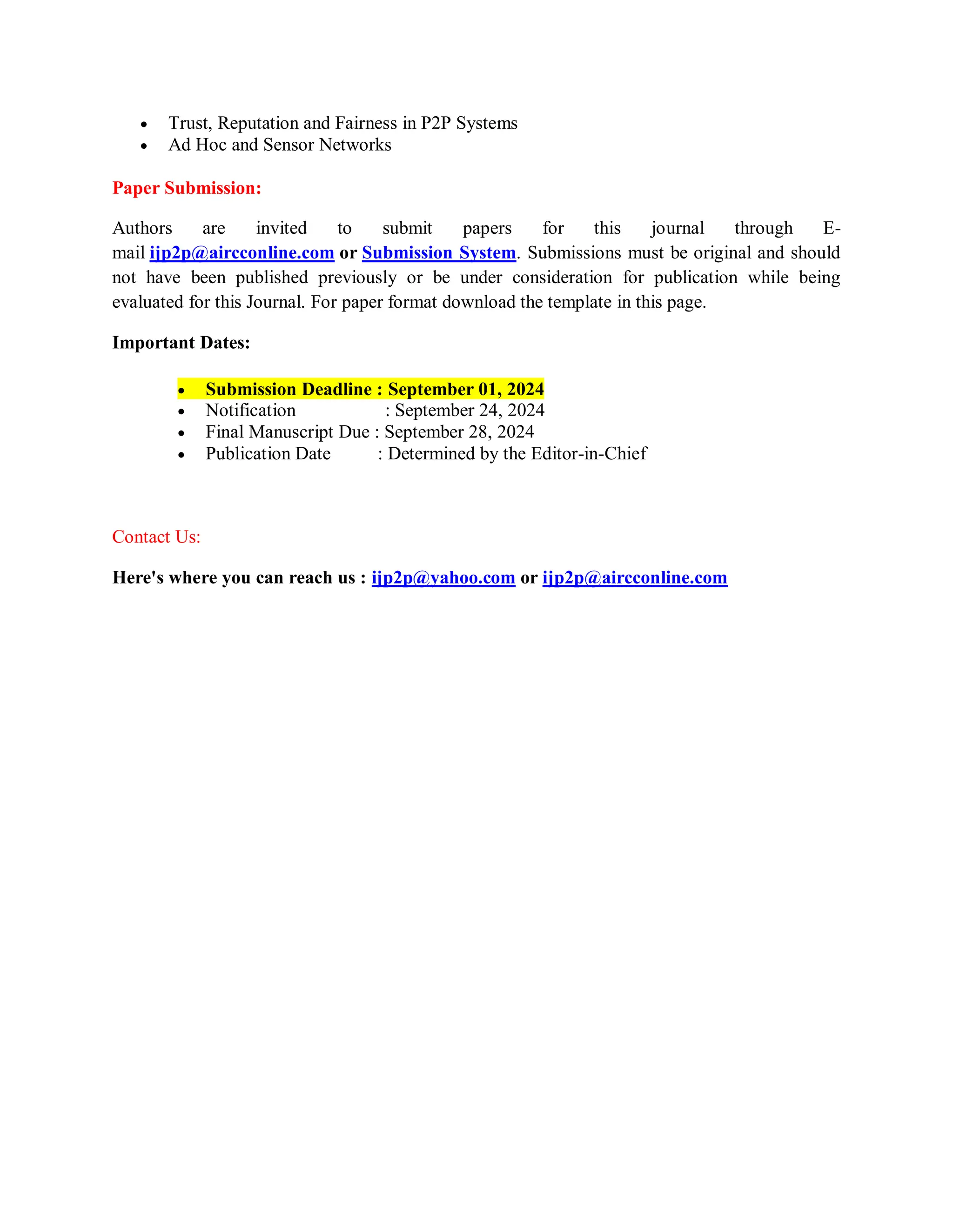 International Journal of Peer to Peer Networks(IJp2p ) | PDF | Computer Networking | Computing