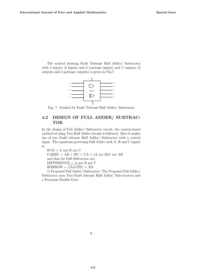 FULL ADDER/ SUBTRACTOR USING REVERSIBLE LOGIC | PDF | Programming Languages | Computing
