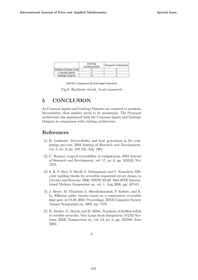 Full Adder Subtractor Using Reversible Logic Pdf Programming Languages Computing