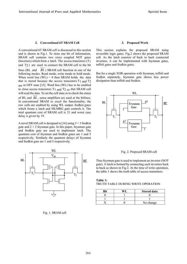 Performance Analysis Of Sram Cell Using Reversible Logic Gates Pdf 