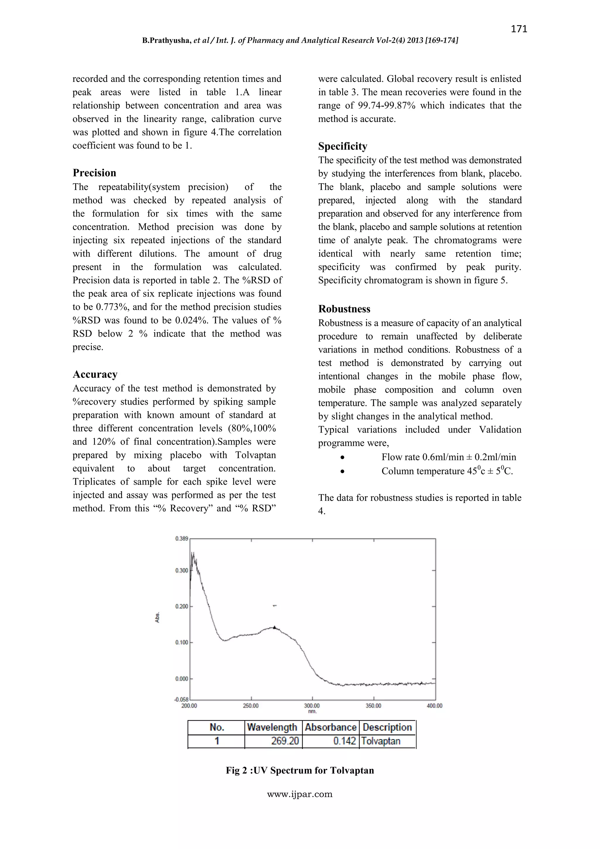 Analytical Method Development and Validation of Tolvaptan in Bulk and Tablet Dosage Form by RP ...