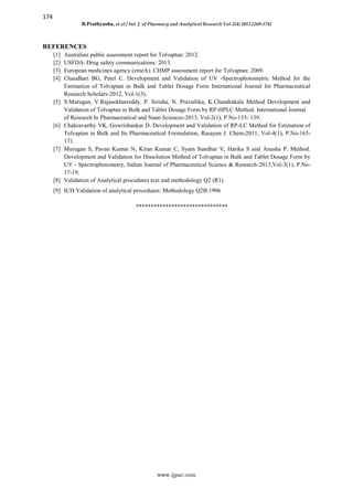 Analytical Method Development and Validation of Tolvaptan in Bulk and Tablet Dosage Form by RP ...