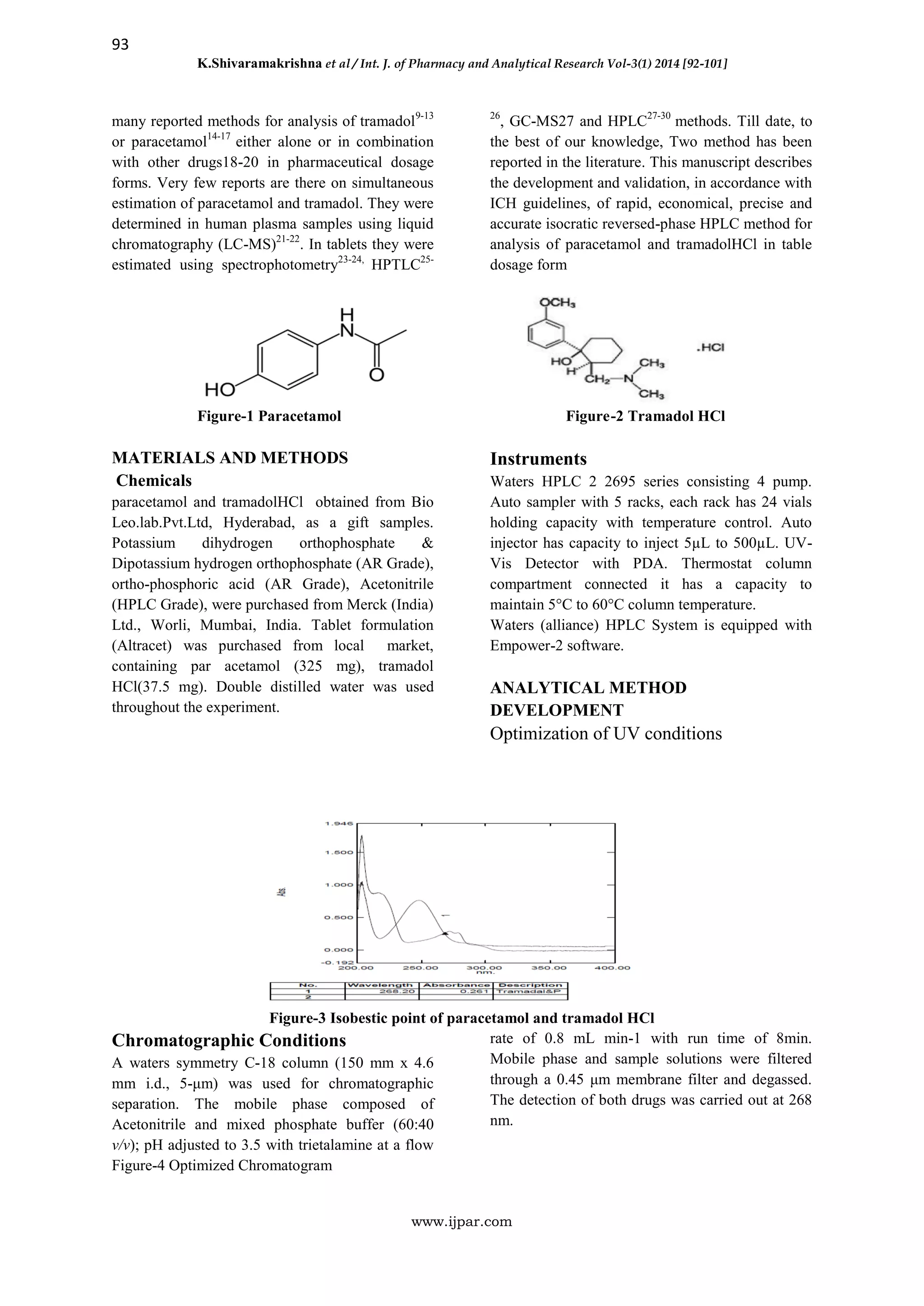 Development and Validation of RP-HPLC Method for the Simultaneous Estimation of Paracetamol and ...