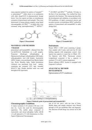 Development and Validation of RP-HPLC Method for the Simultaneous Estimation of Paracetamol and ...