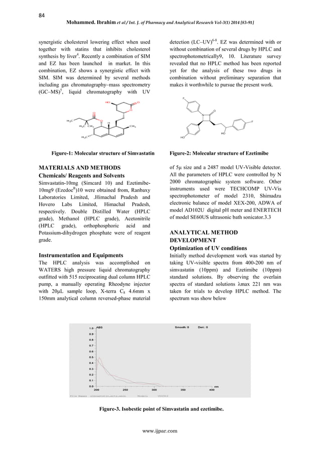 RP-HPLC Method Development and Validation for the Simultaneous estimation of Simvastatin and ...