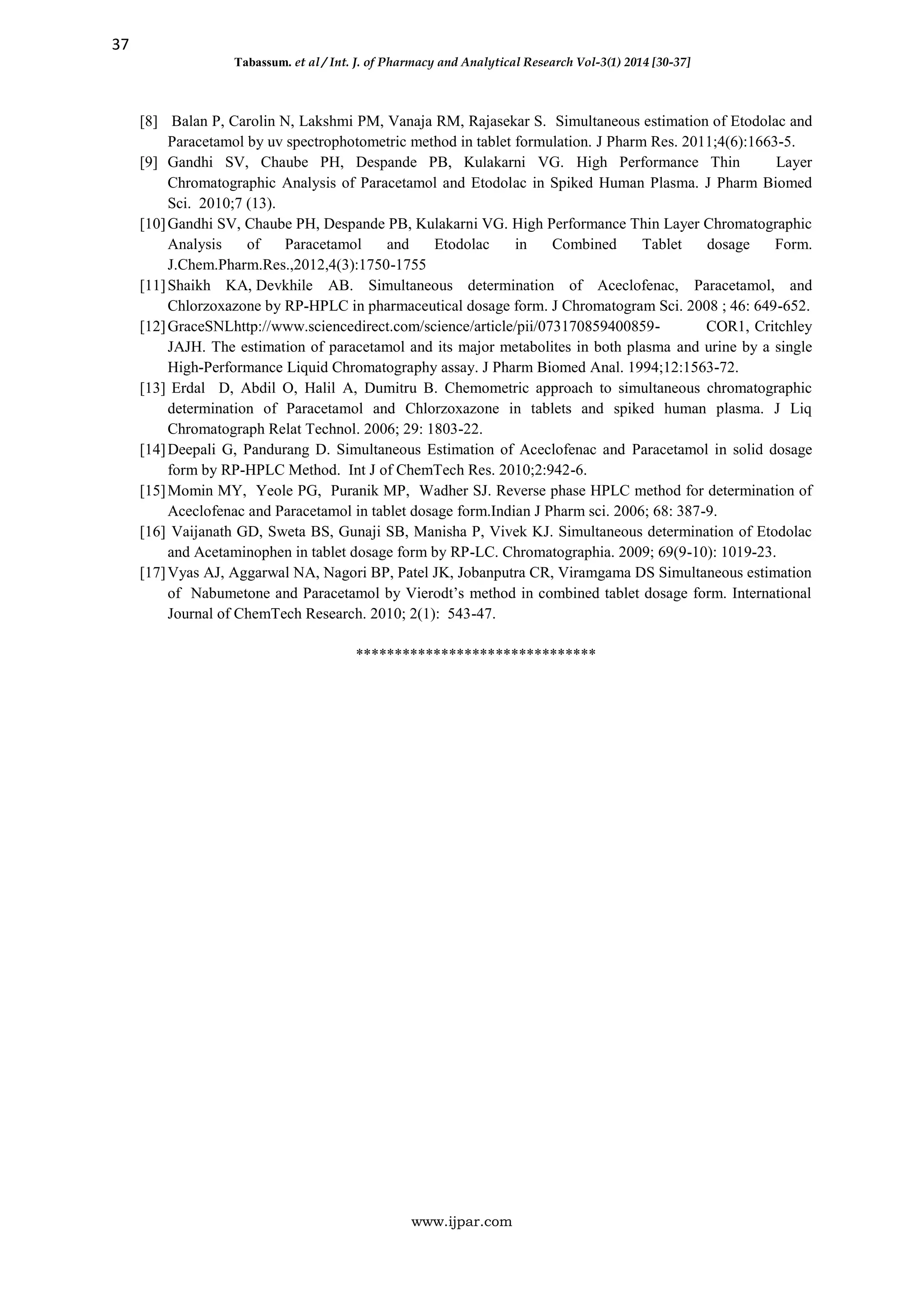 Rp Hplc Method Development And Validation For The Simultaneous Estimation Of Etodolac And