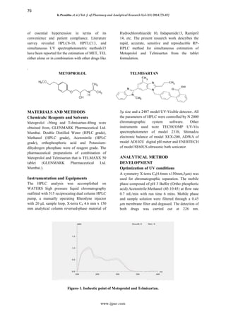 RP-HPLC Method Development and Validation for the Simultaneous Estimation of Metoprolol and ...