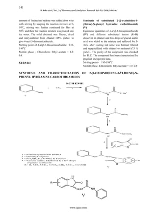 Ijpar 14 618 ashaSynthesis and screening of new 2-(2-oxoindoline-3 ...