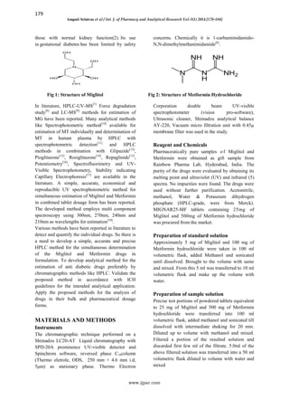 Development and Validation of RP-HPLC method for the simultaneous estimation of Miglitol and ...