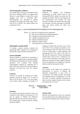 Development and Validation of RP-HPLC method for the simultaneous estimation of Miglitol and ...