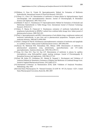 Development and Validation of RP-HPLC method for the simultaneous estimation of Miglitol and ...