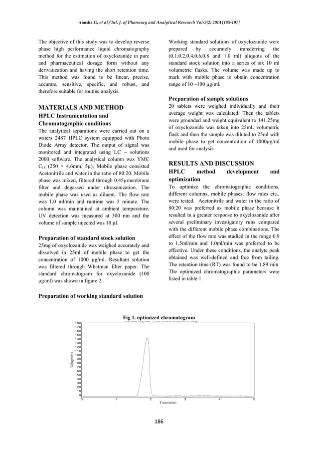 Development and Validation of RP – HPLC Method for the estimation of Oxyclozanide in Pure and ...