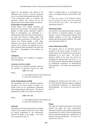 Method development and validation for the estimation of metronidazole in tablet dosage form by ...