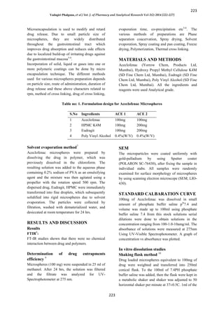 Formulation and Evaluation of Microspheres Containing Aceclofenac | PDF