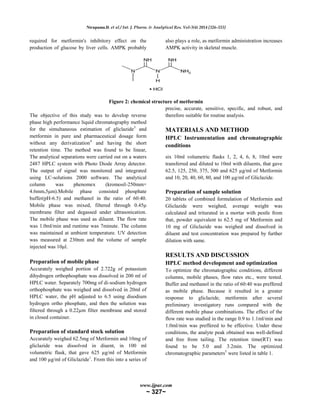 Development and validation of RP-HPLC method for simultaneous estimation of gliclazide and ...