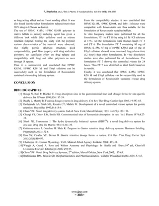 Formulation and evaluation of matrix type rosuvastatin sustained ...