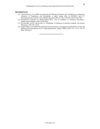 Estimation of Pioglitazone hydrochloride in Bulk and Pharmaceutical dosage form by UV ...