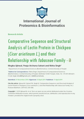 International Journal of Proteomics & Bioinformatics | PDF | Biological ...