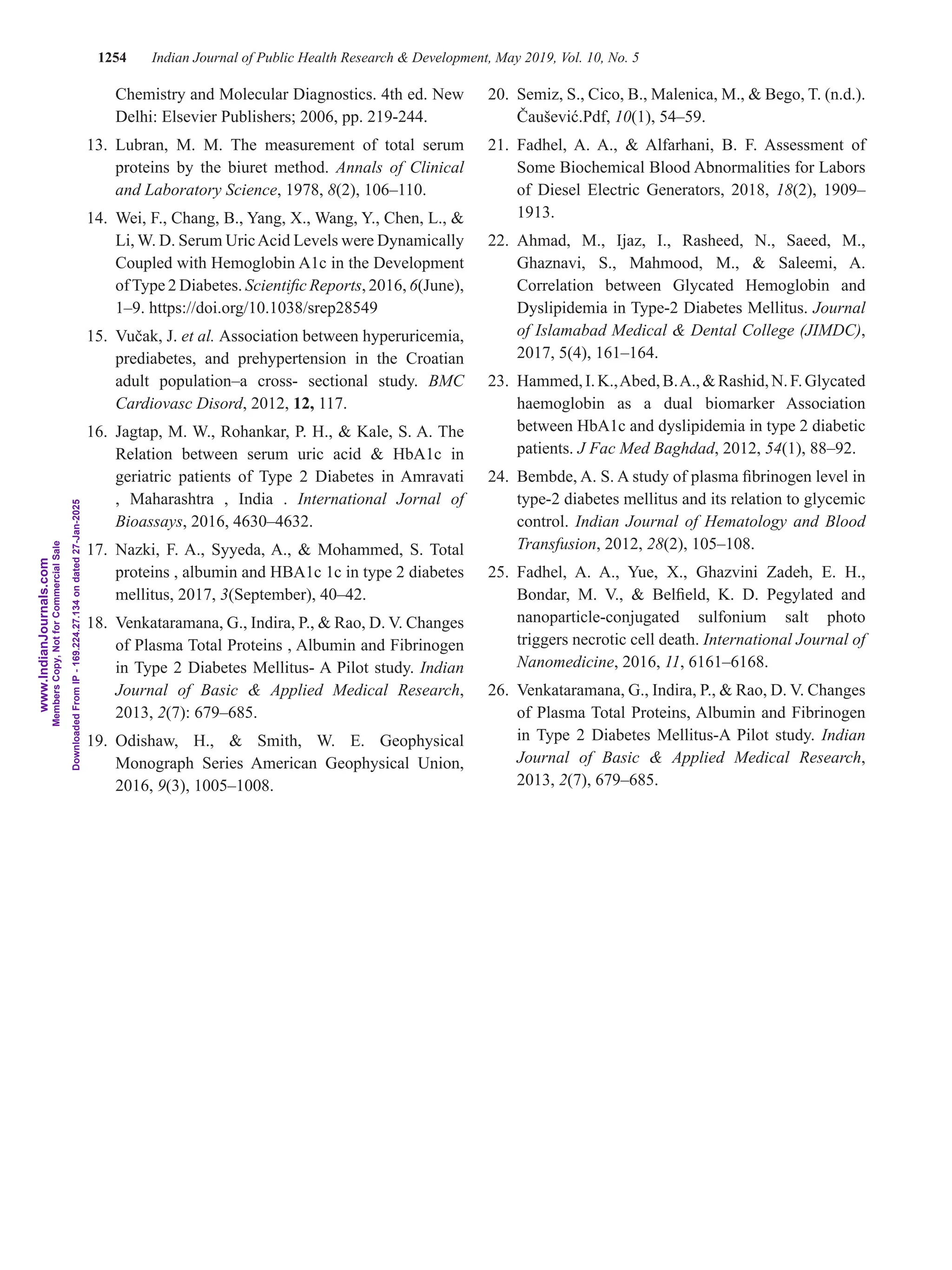 Correlation of Glycated Hemoglobin (Hba1c) and Serum Uric Acid in Type ...