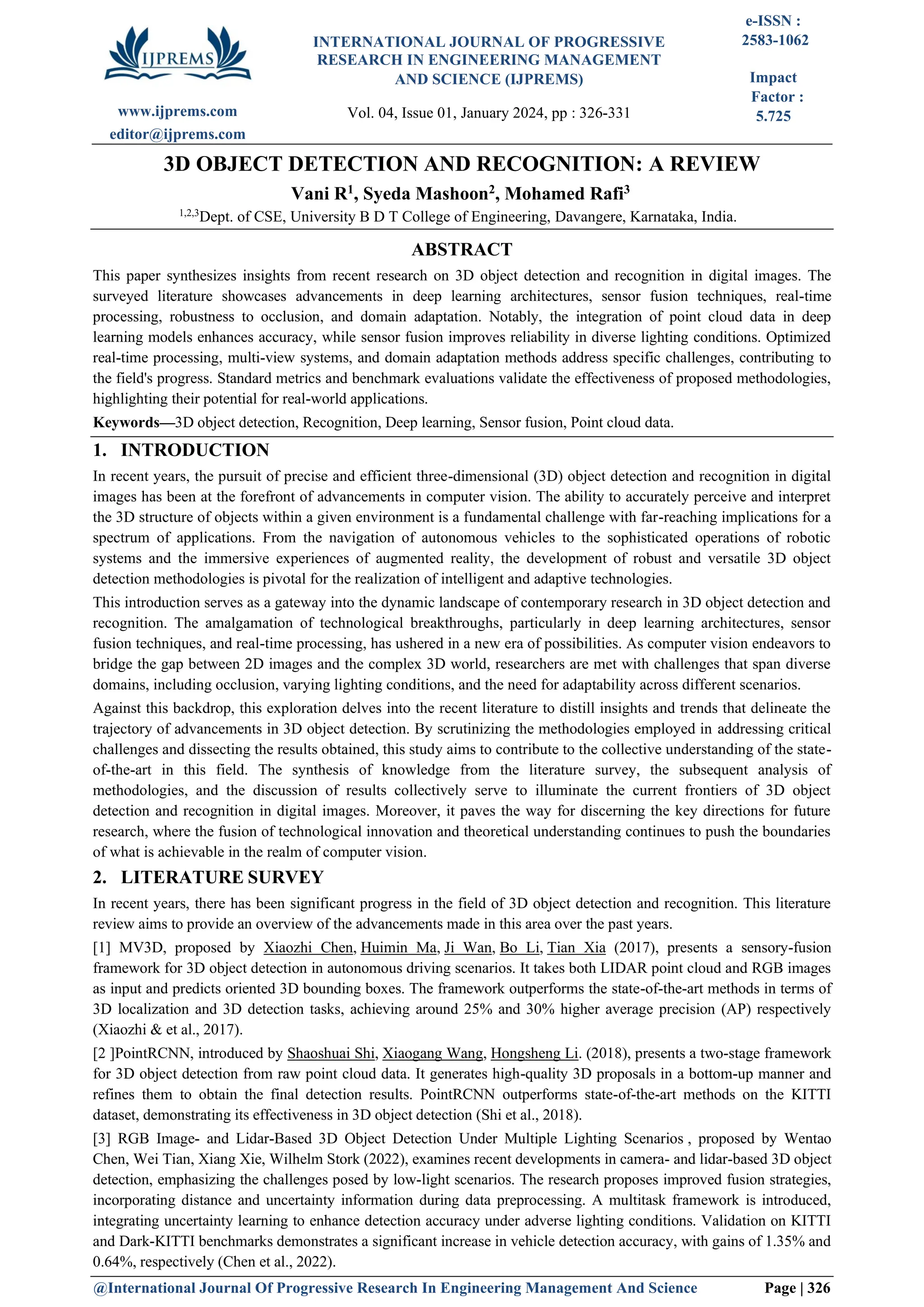 3d Object Detection And Recognition A Review Pdf