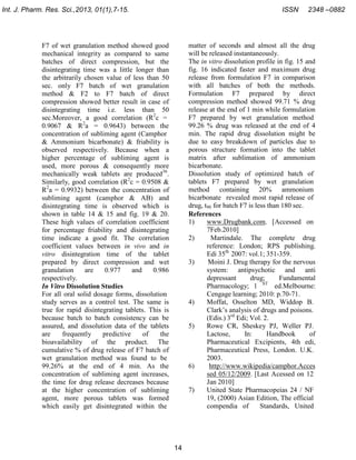 Formulation and Development of Rapid Disintegrating Tablet of ...