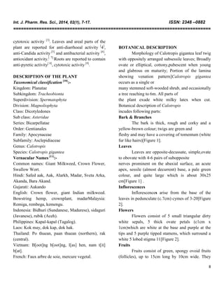 Calotropis Gigantea Linn. - A Complete Busket Of Indian Traditional ...