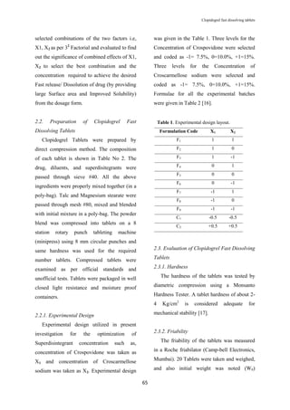 Formulation Development and Evaluation of Clopidogrel Fast Dissolving ...