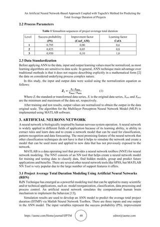AN ARTIFICIAL NEURAL NETWORK-BASED APPROACH COUPLED WITH TAGUCHI'S METHOD FOR PREDICTING THE ...