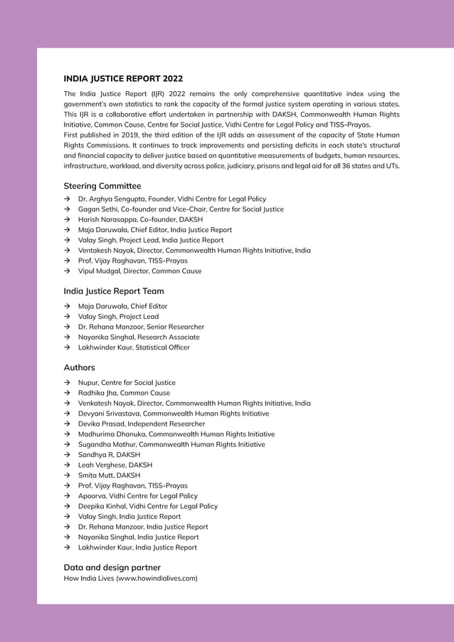 INDIA JUSTICE REPORT 2022 | PDF