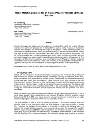 Model Matching Control for an Active-Passive Variable Stiffness ...