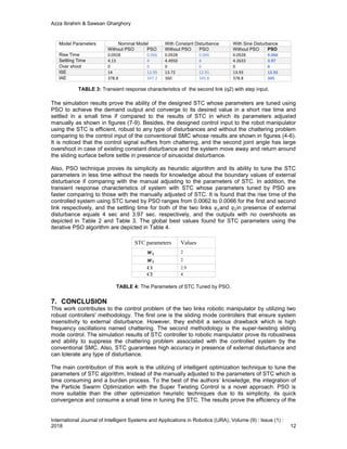 Optimal Design of Super Twisting Control with PSO Algorithm for Robotic Manipulator | PDF