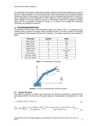 Optimal Design of Super Twisting Control with PSO Algorithm for Robotic Manipulator | PDF