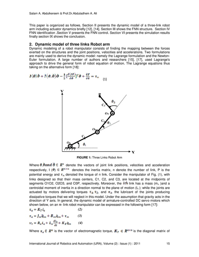 Identification And Control Of Three Links Electrically Driven Robot Arm Using Fuzzy Neural